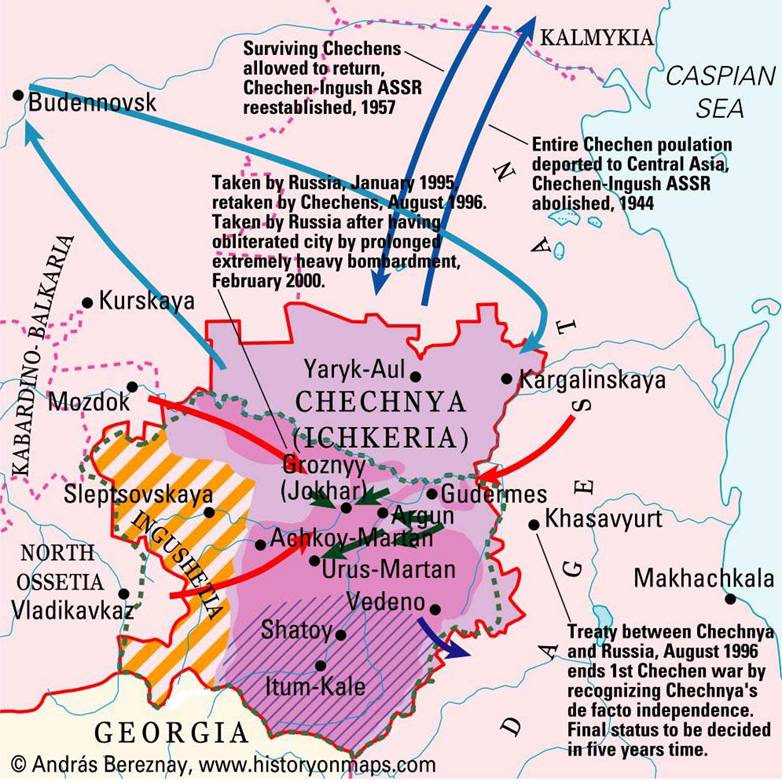 Chechen war map
